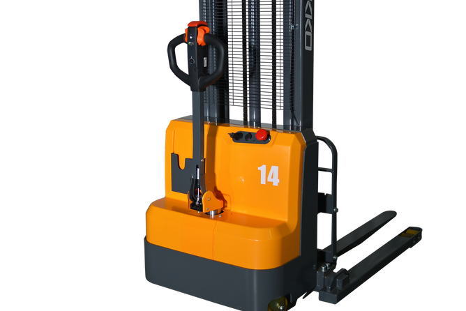 EKKO EB14C-118 Full Powered Straddle Stacker 3000 lb. Cap., 118" Heigh